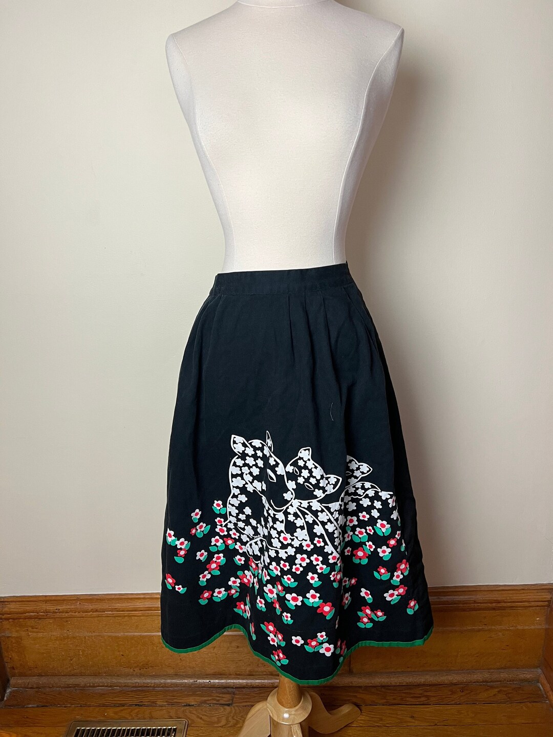Vintage 60s Malia Honolulu Leopard Floral Patterned Skirt With ...