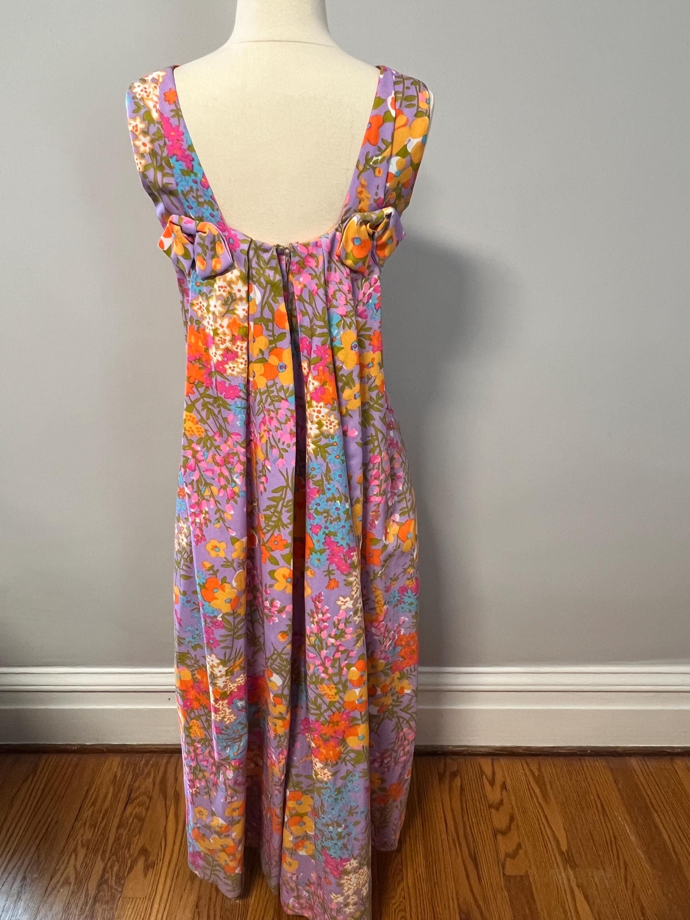 Vintage 1960s Ja Na Hawaii for Liberty House Psychedelic Floral Maxi - Etsy