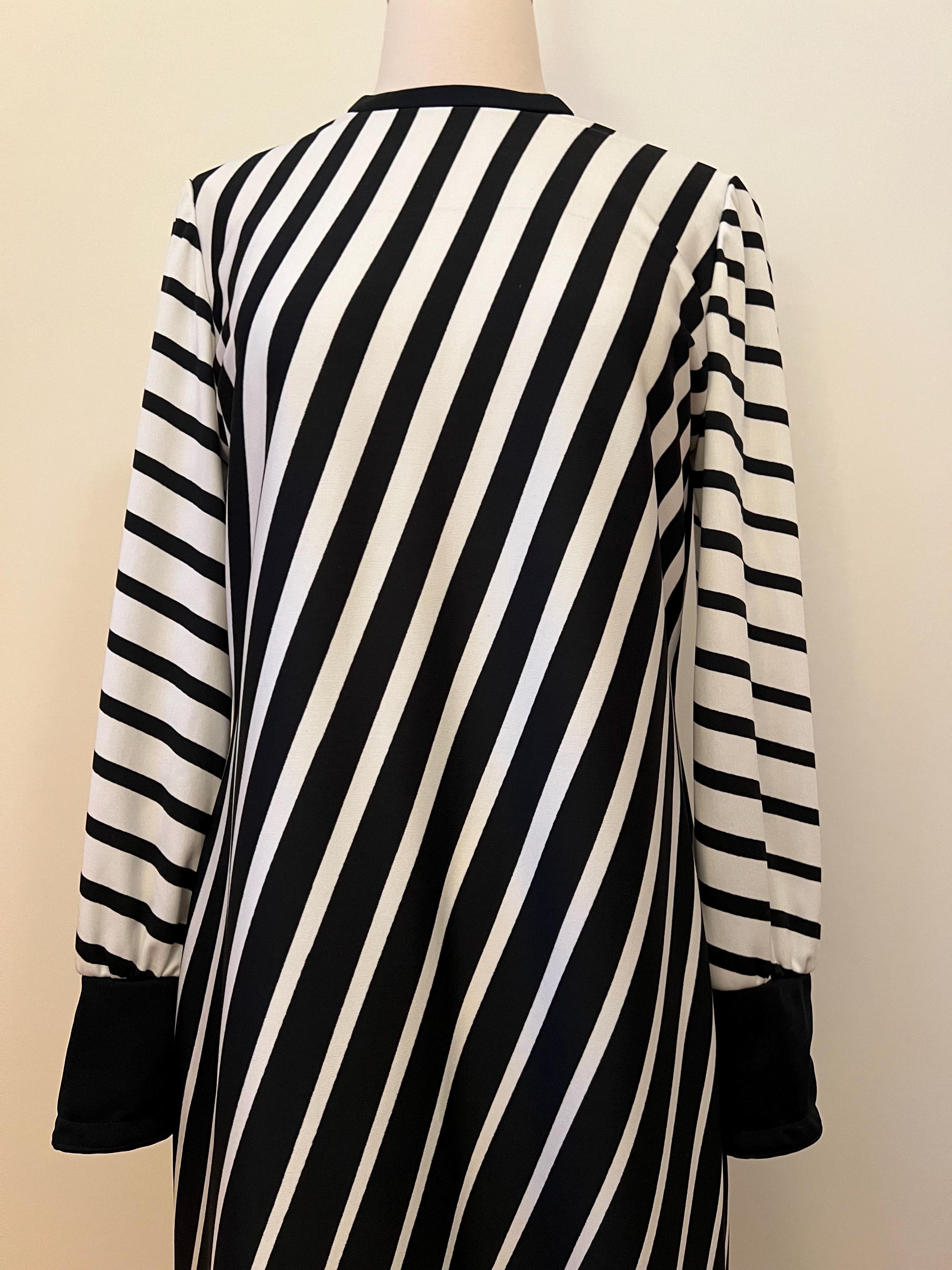 Vintage 60s Leslie Fay Striped Op Art Dress - Etsy