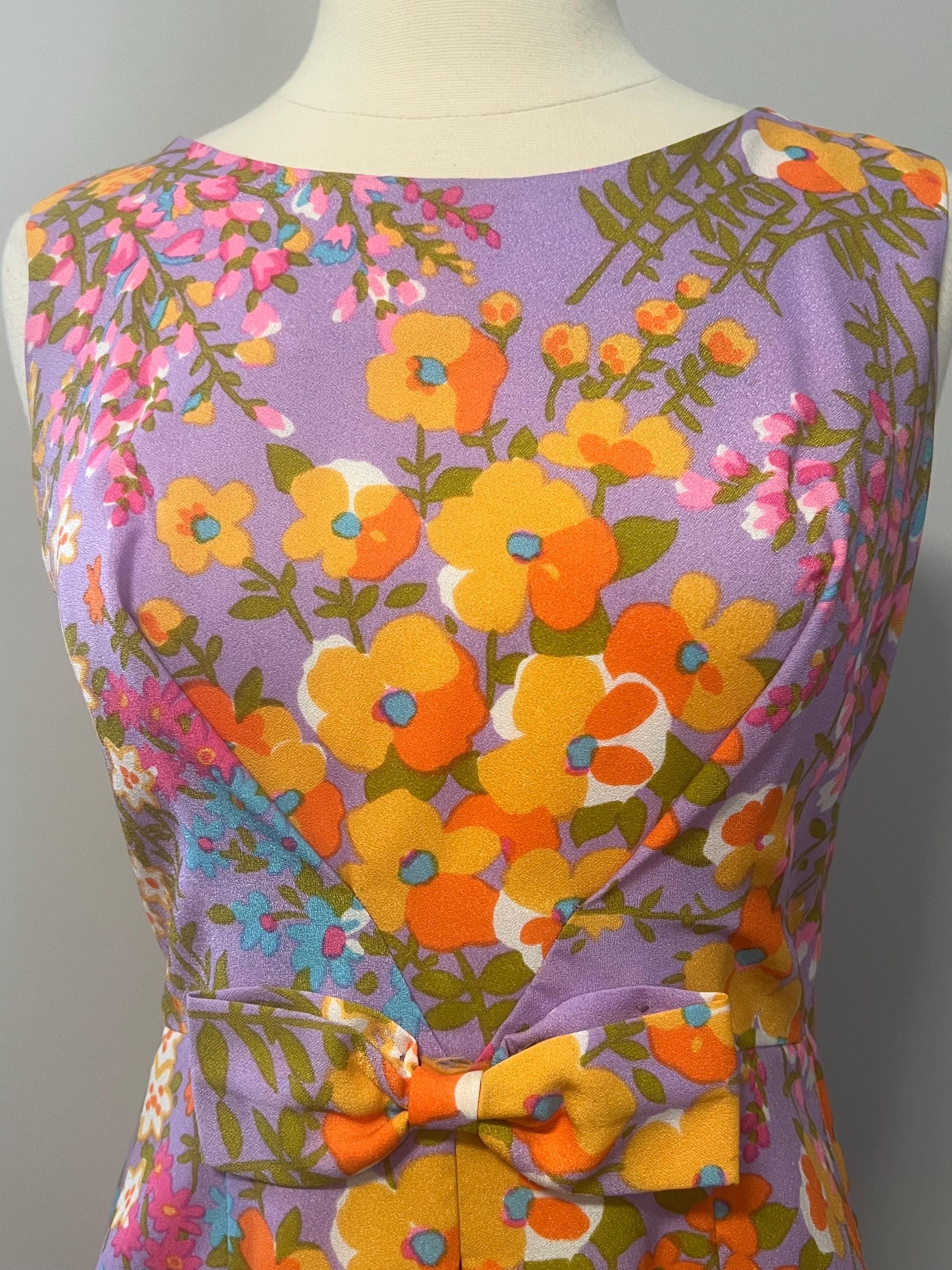 Vintage 1960s Ja Na Hawaii for Liberty House Psychedelic Floral Maxi - Etsy
