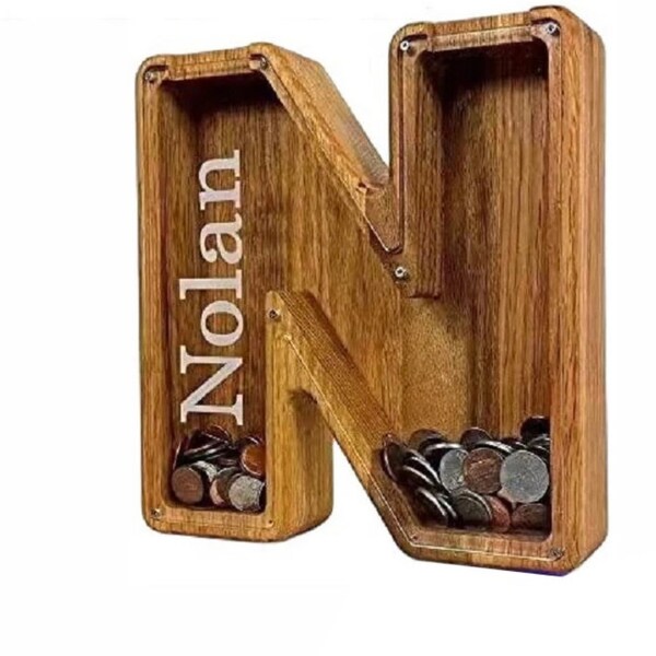 Wooden Money Box - Etsy UK