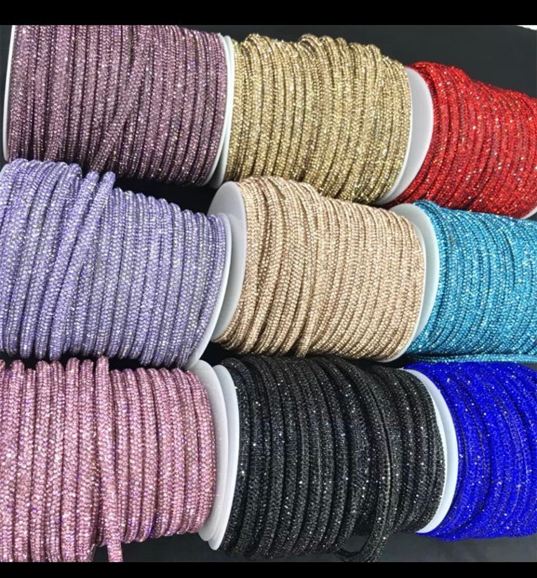 Rhinestone Rope 6mm Glitter Cord - Etsy