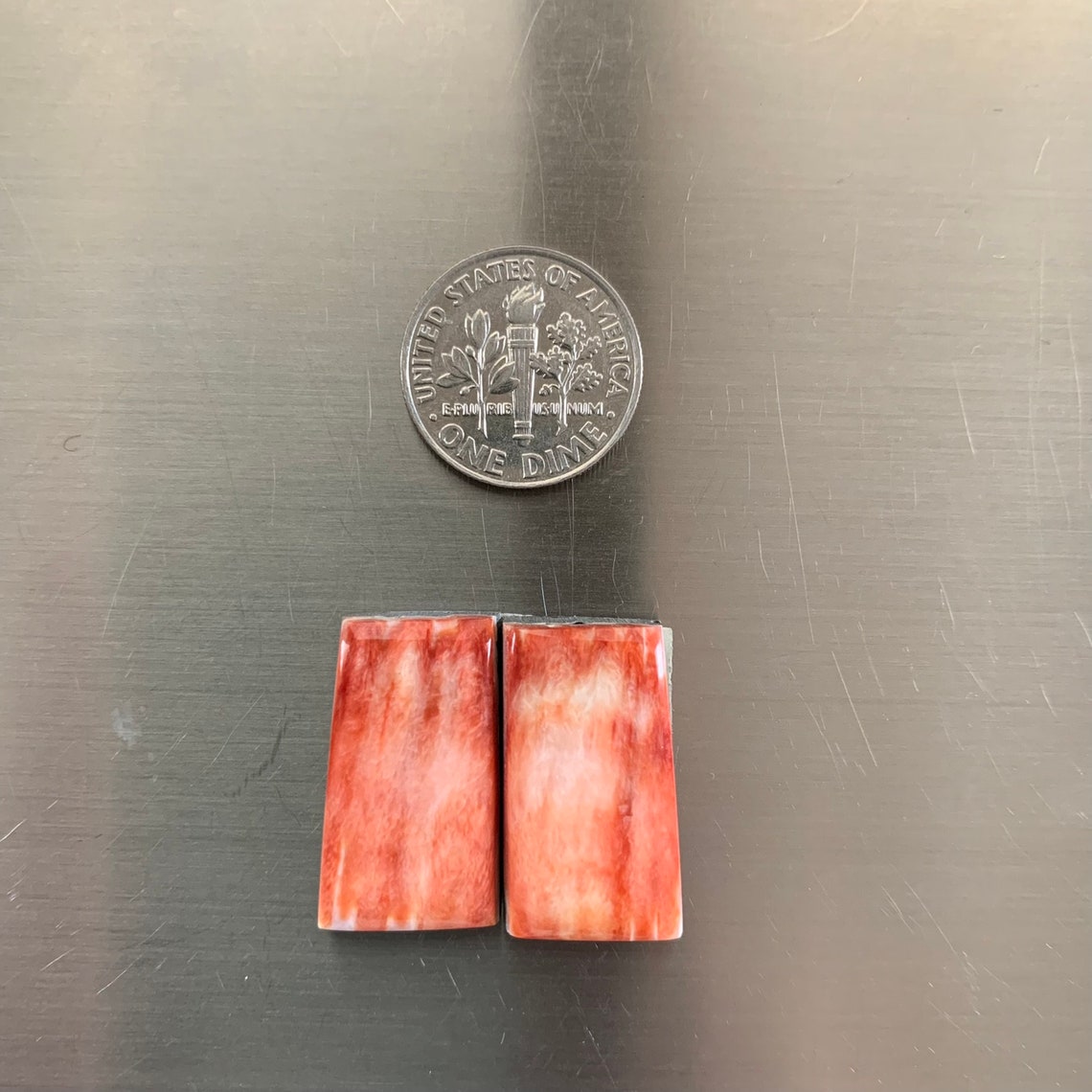 1012 Red Spiny Oyster Shell Pairs Backed Cabochons Natural - Etsy