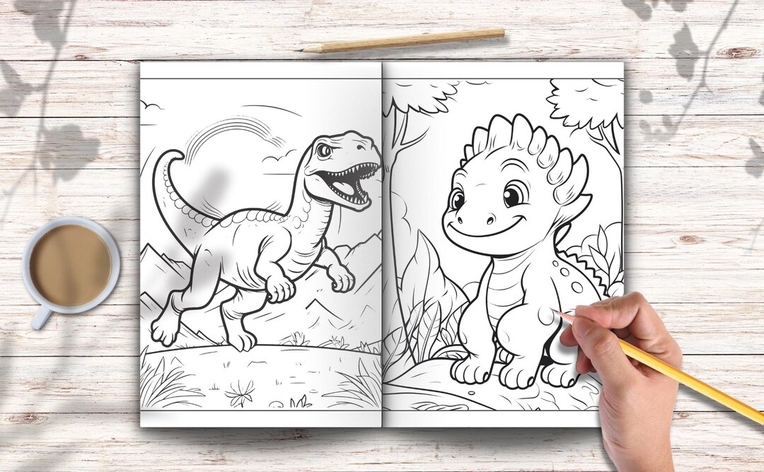 Dinosaur Coloring Page for Kids | Printable Dino Art (digital Download ...
