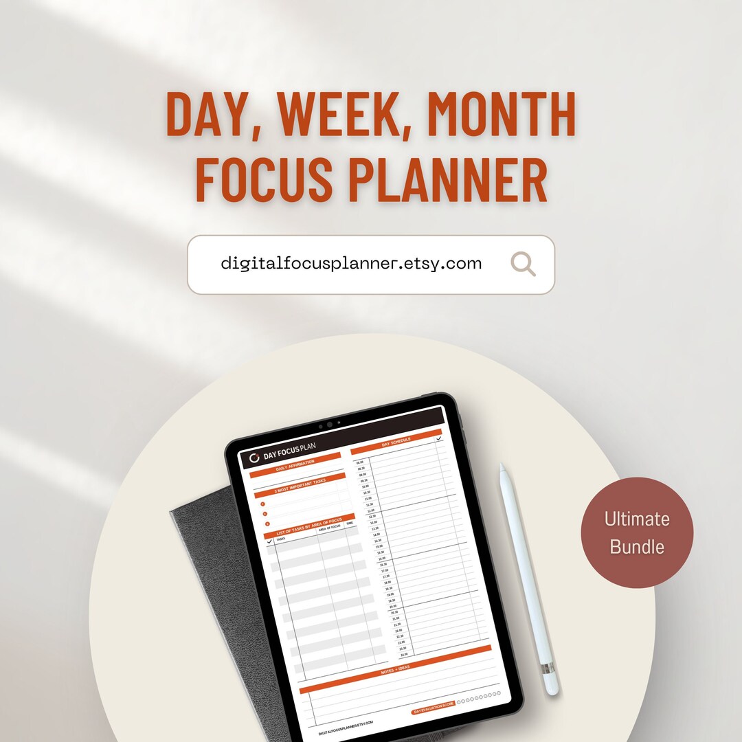 Digital Focus Planner L Focus Planner Bundle L Daily Schedule Plan L ...