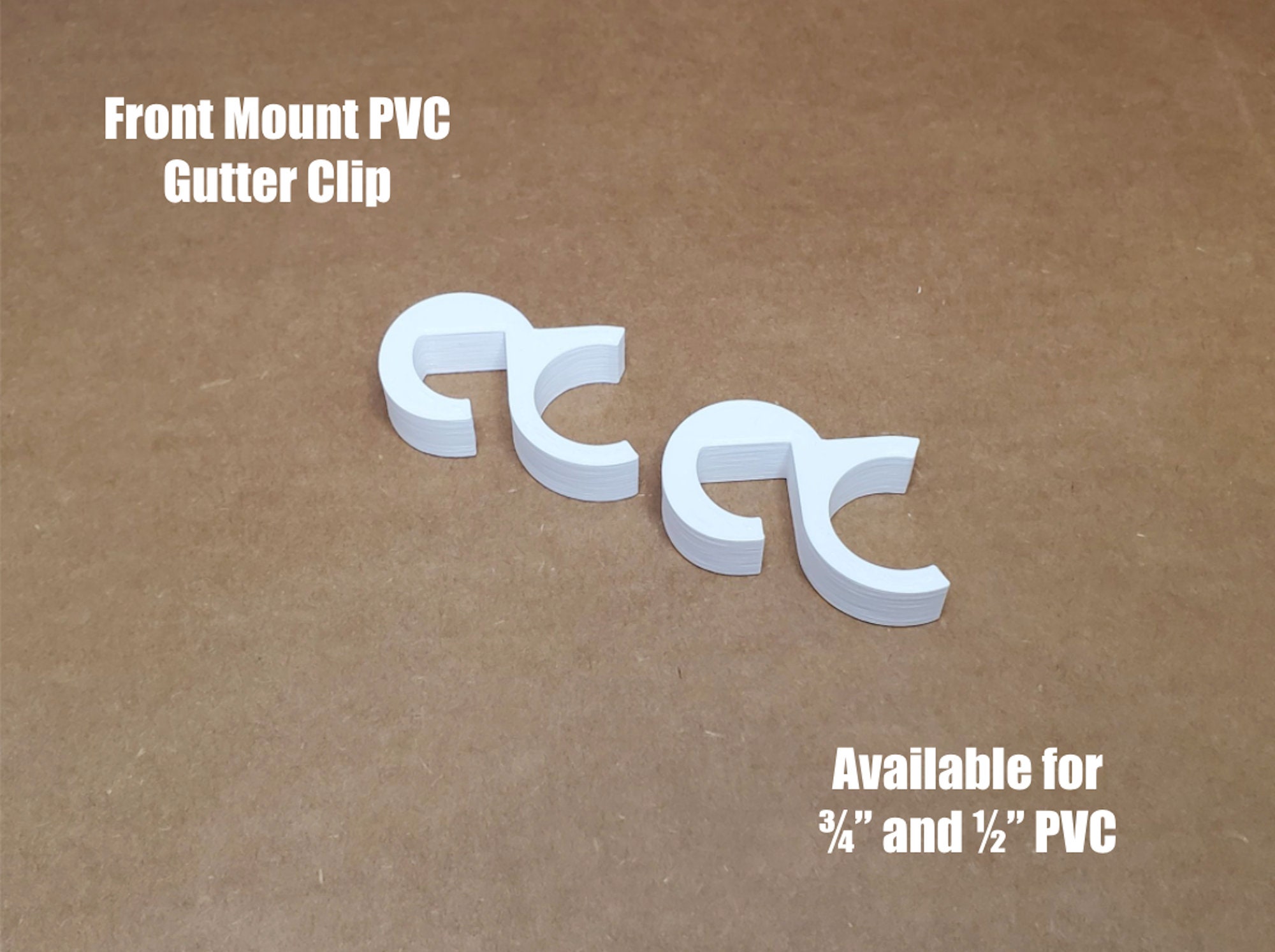 3/4" or 1/2" PVC Hanging Gutter Mounting Clip, Pixel Clip, Mounting ...