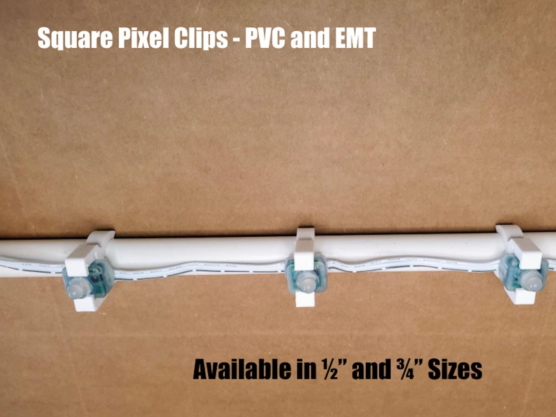 3/4" and 1/2" Square PVC Clips, EMT Pixel Clips - Etsy