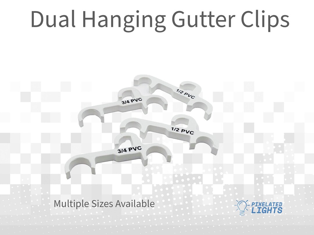 3/4 or 1/2 PVC Dual Hanging Gutter Mounting Clip - Etsy