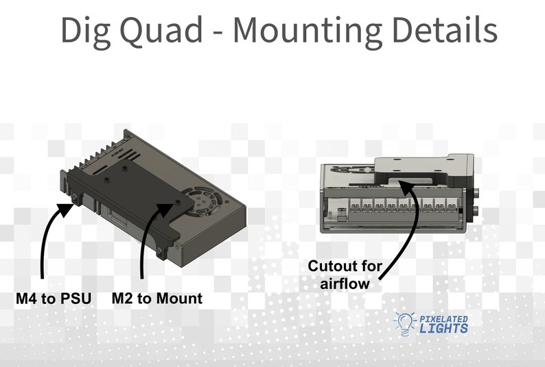 Quinled Dig Quad Controller Meanwell/psu Mounting Bracket - Etsy