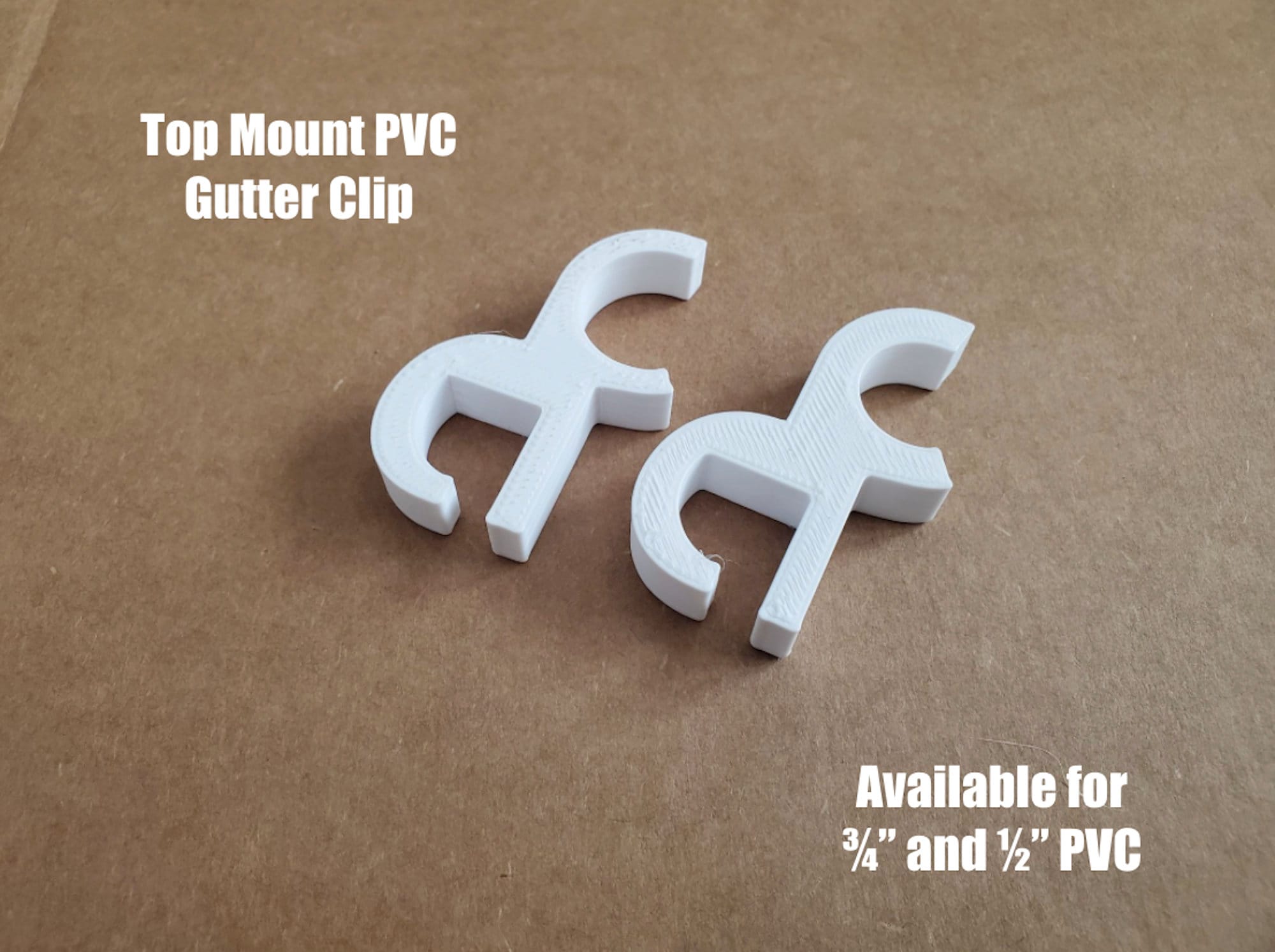 3/4" or 1/2" PVC Front Mount Gutter Mounting Clip, Pixel Clip, Mounting ...