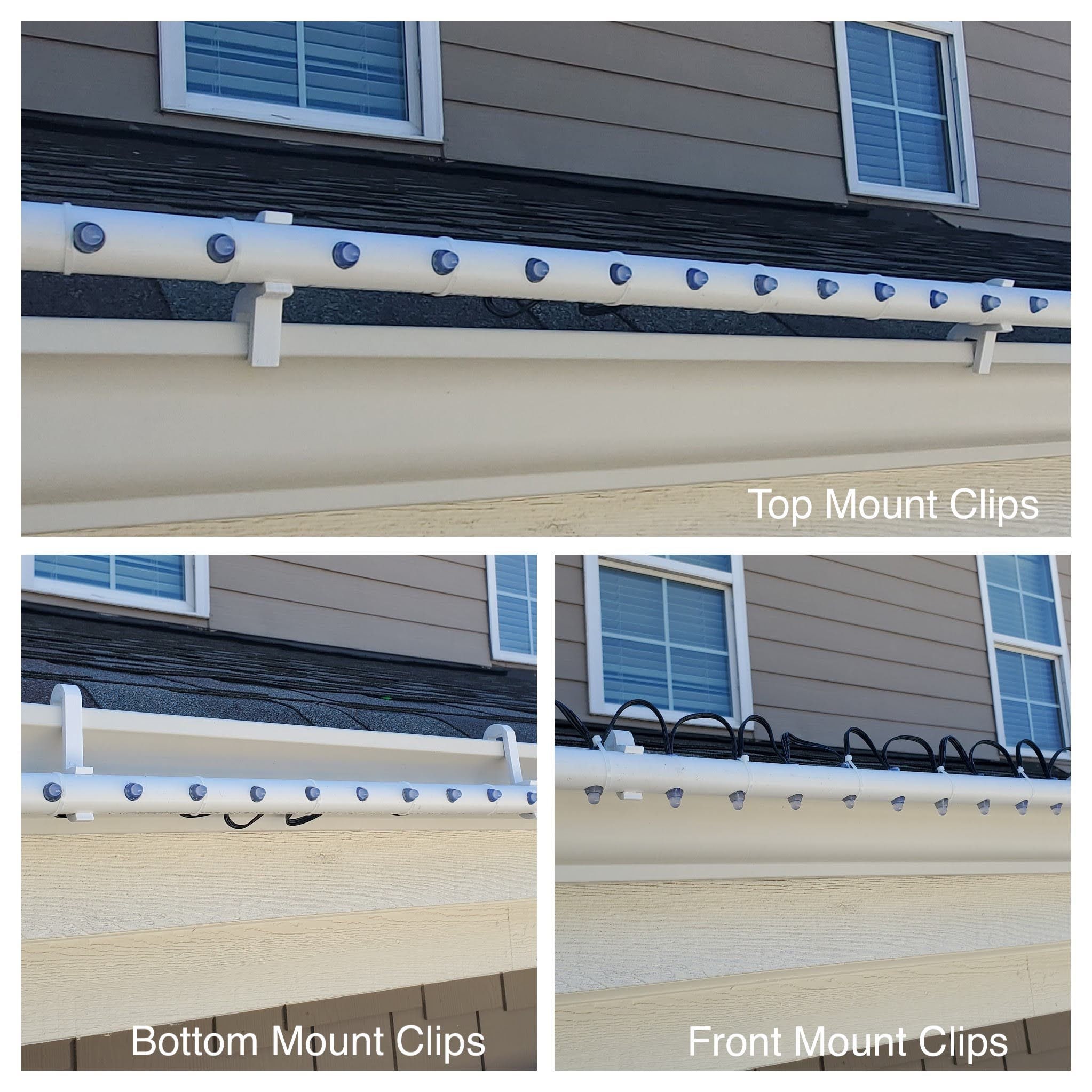 3/4" or 1/2" PVC Top Mount Gutter Mounting Clip, Pixel Clip, Mounting ...