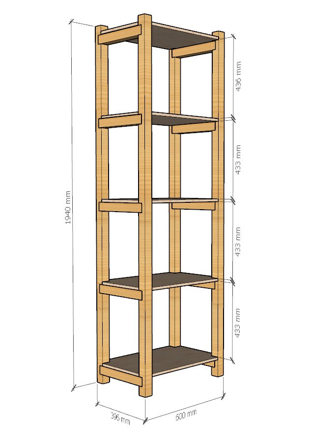 Wooden Storage Shelf DIY Plan - Etsy