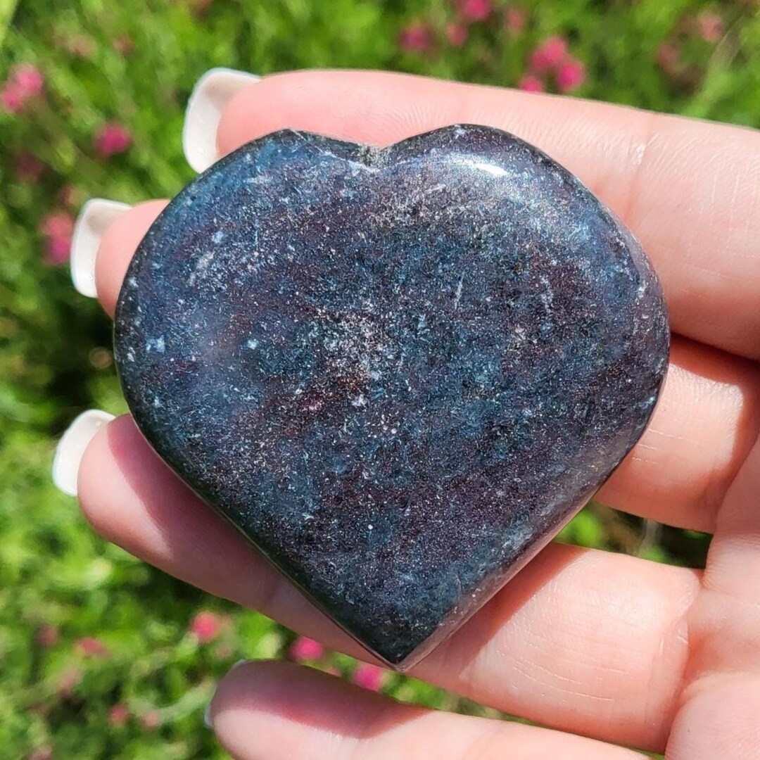 Ruby and Blue Kyanite 2" Crystal Heart: Passion, Energy, Goals - Etsy