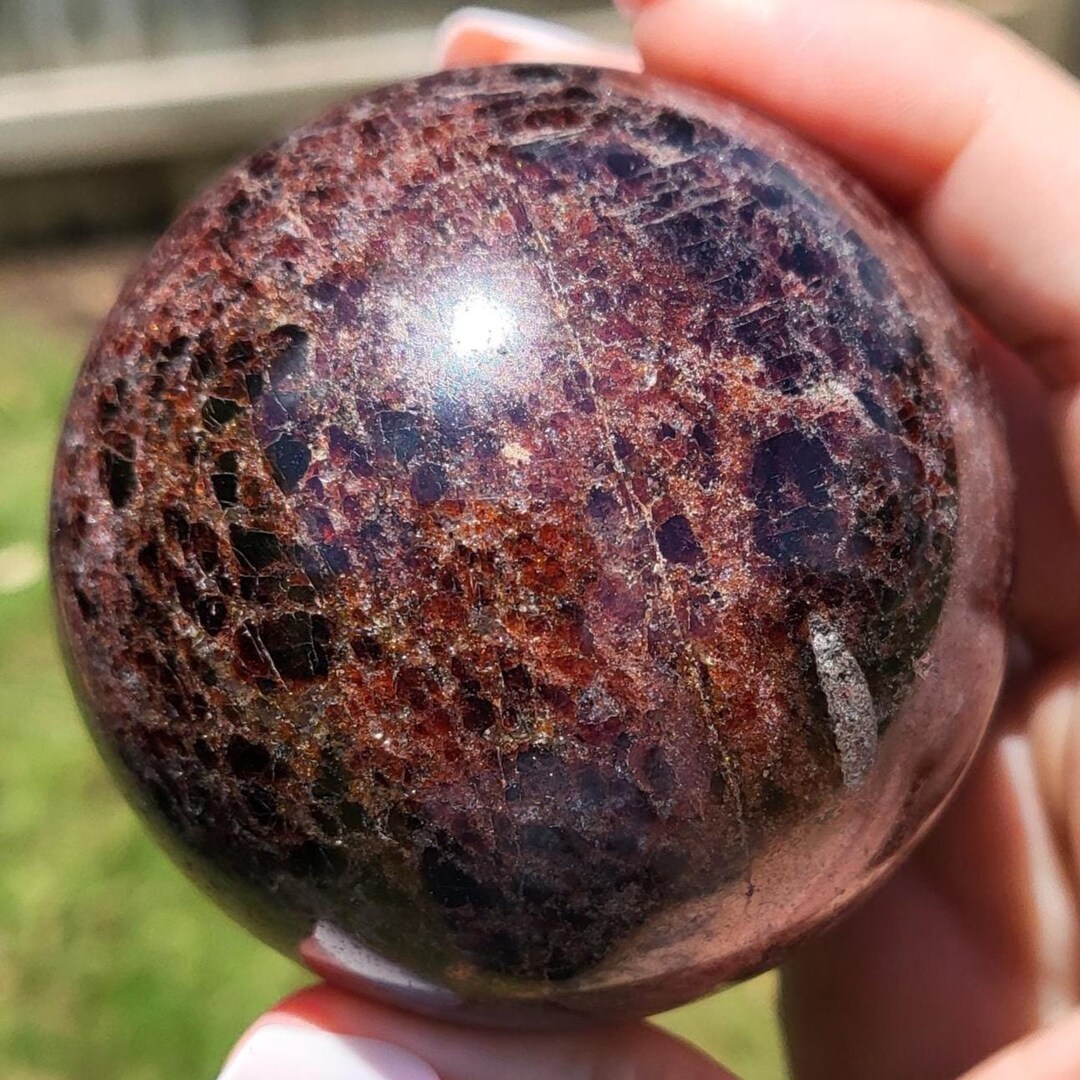 Brigid's Fire GEMMY Pyrope Garnet Crystal Sphere - Rare Natural Garnet ...