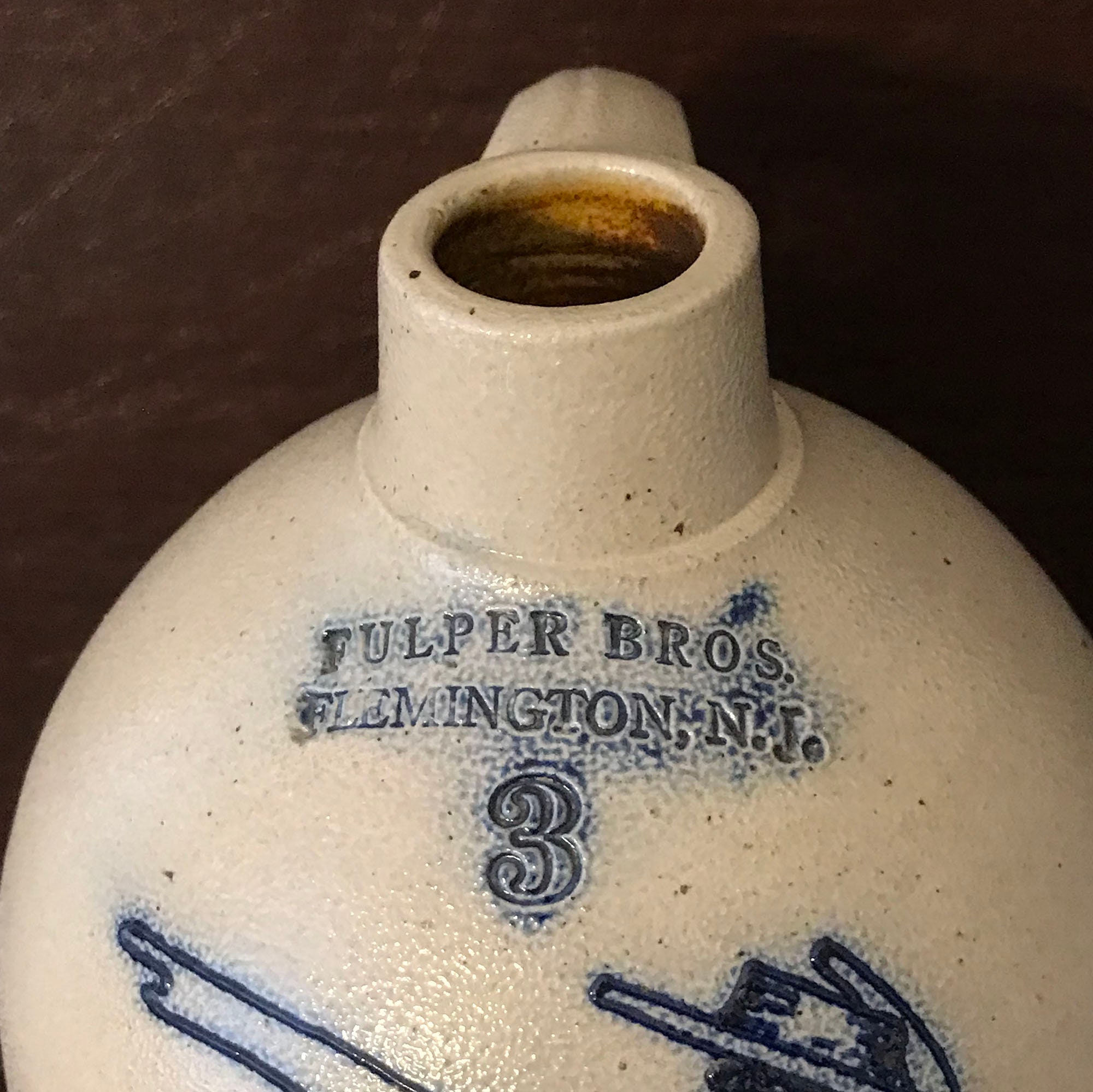 FULPER Bros. BATHING BEAUTIES Stoneware Jug With Slip-trailed Blue ...