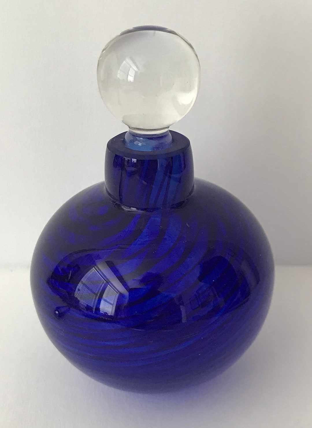 COBALT PERFUME, Blown Glass Scent Bottle. Rose Tree Glass Studio, New ...