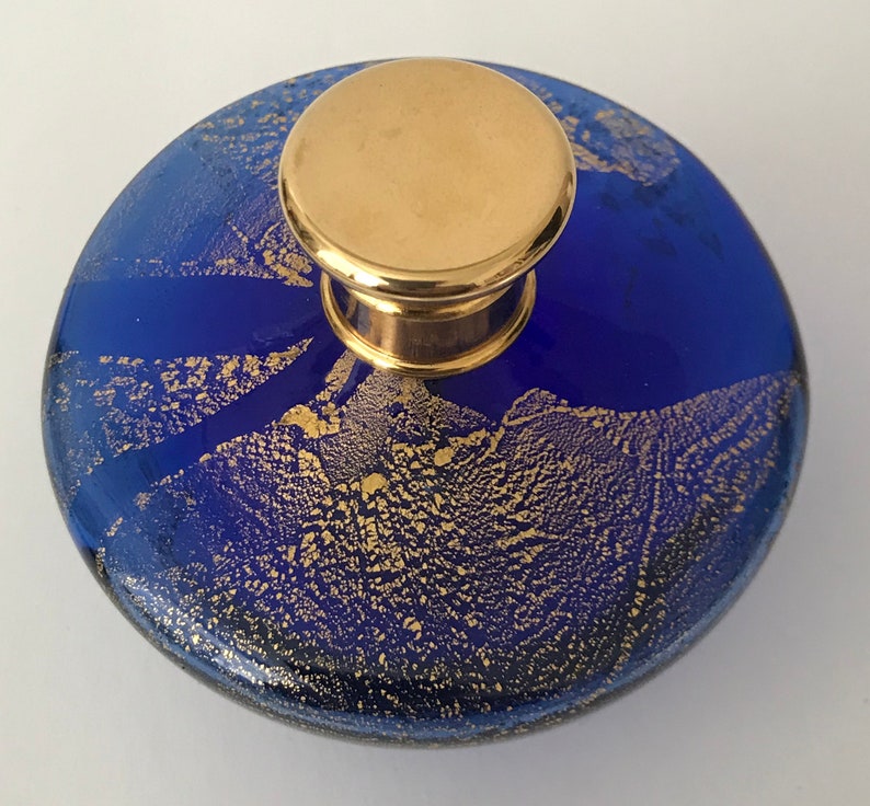 COBALT PERFUME BOTTLE. Cobalt Hand Blown Art Glass Perfume Scent Bottle ...