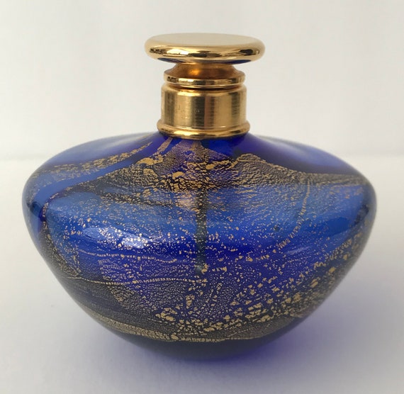 COBALT PERFUME BOTTLE. Cobalt Hand Blown Art Glass Perfume - Etsy