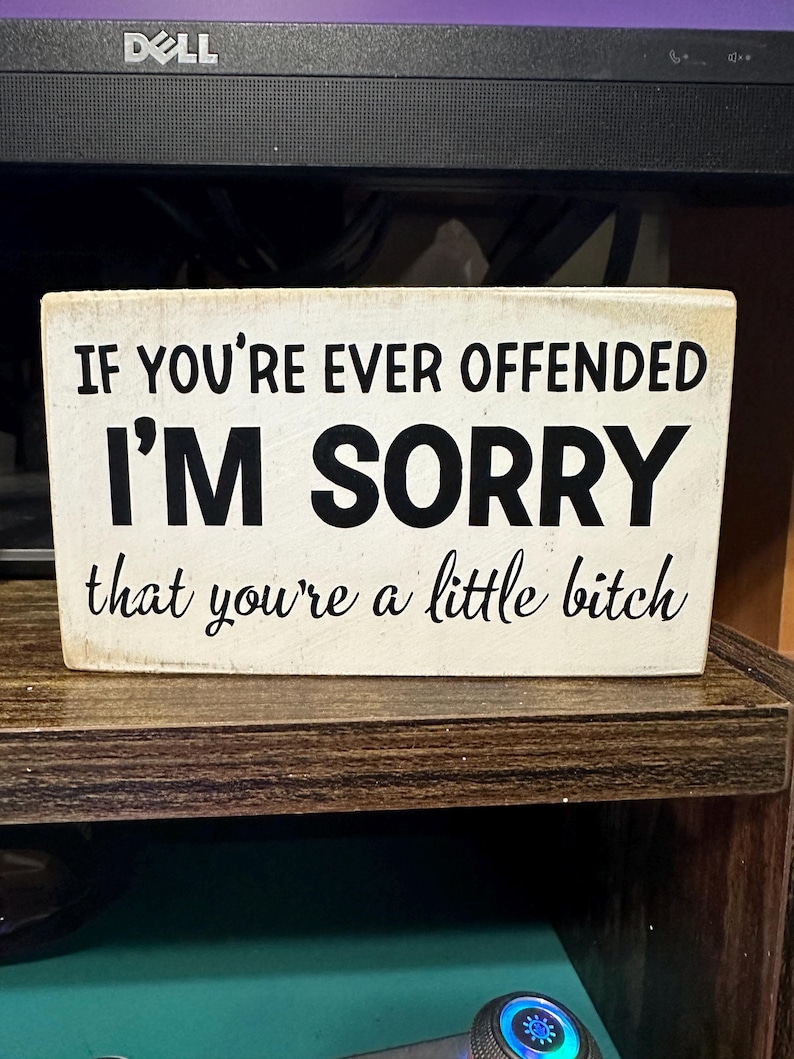 Funny Sarcastic Wood Block Sign – Tiered Tray Accent, Distressed Decor ...