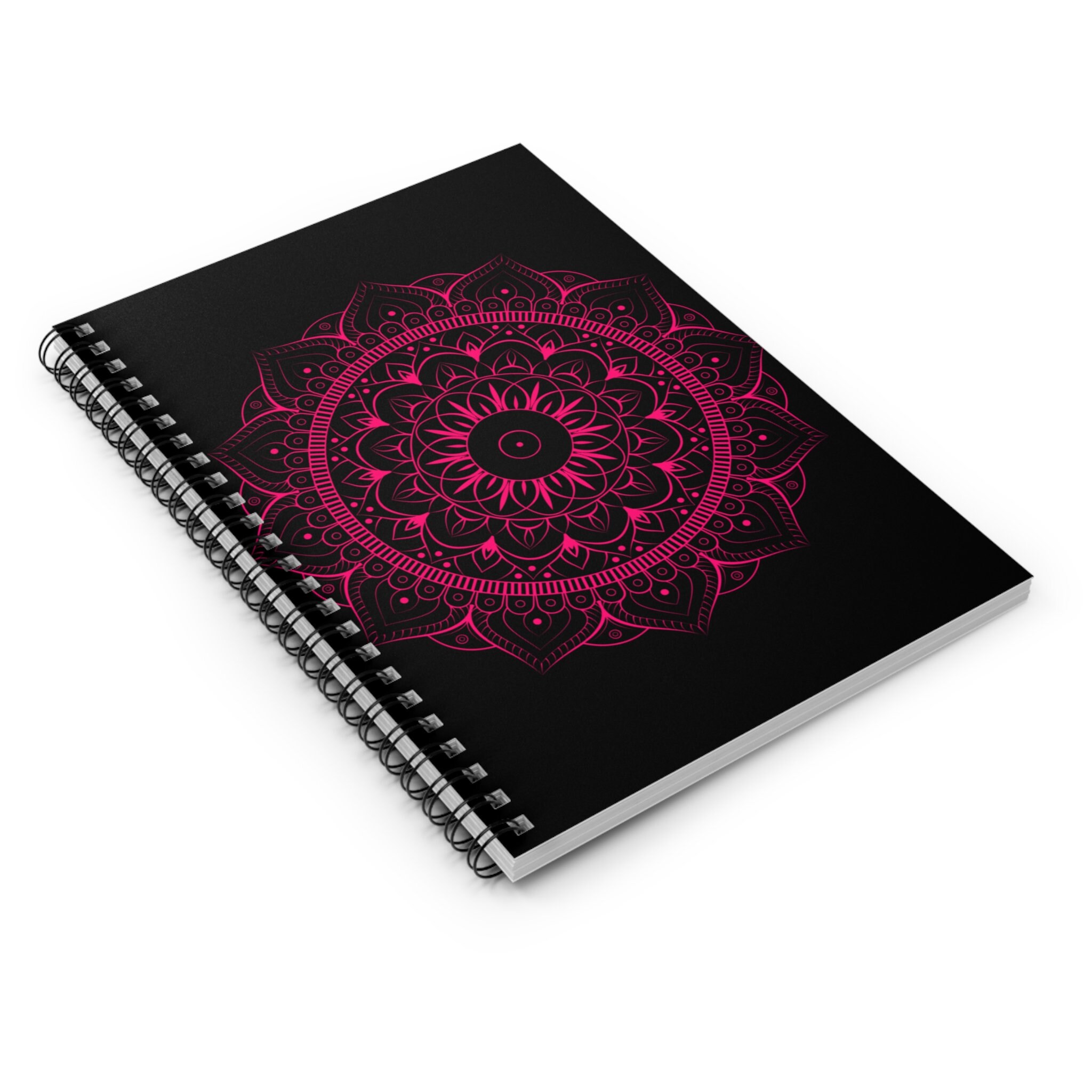 Spiral Notebook - Ruled Line (hot Pink, Magenta & Black Mandala Journal ...