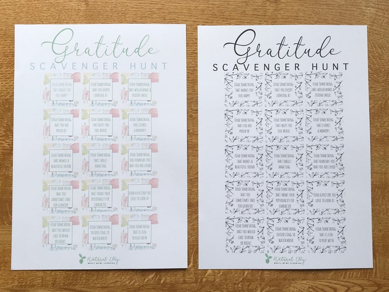Gratitude Scavenger Hunt Printable DIGITAL DOWNLOAD Make Your Own ...