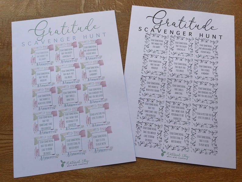 Gratitude Scavenger Hunt Printable DIGITAL DOWNLOAD Make Your Own ...