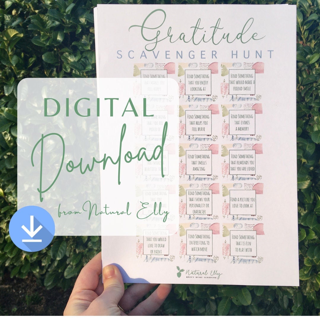 Gratitude Scavenger Hunt Printable DIGITAL DOWNLOAD Make Your Own ...