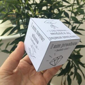 Cut and Colour Your Own Bible Scripture Affirmation Cube Printable ...