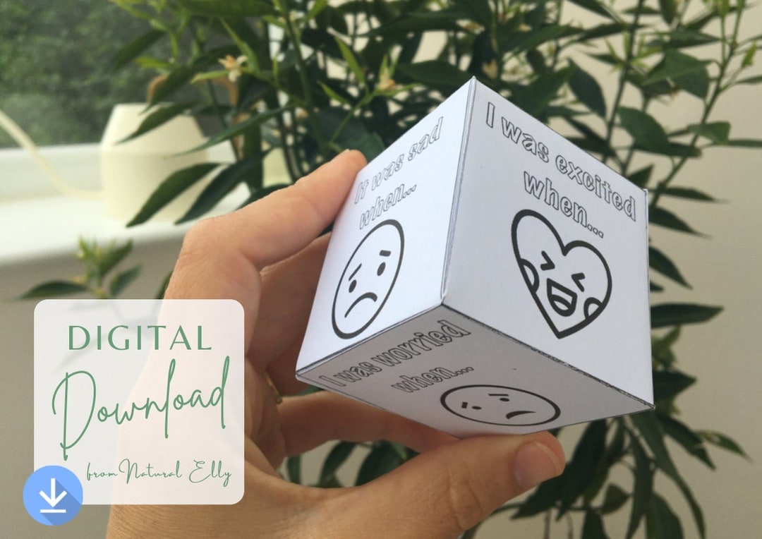 Cut and Colour Your Own Feelings / Memory Cube Printable DIGITAL ...