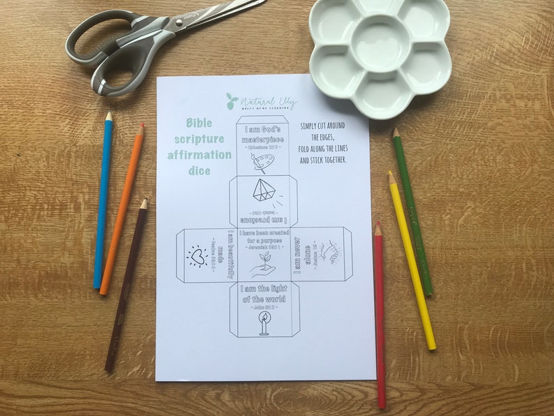Cut and Colour Your Own Bible Scripture Affirmation Cube Printable ...