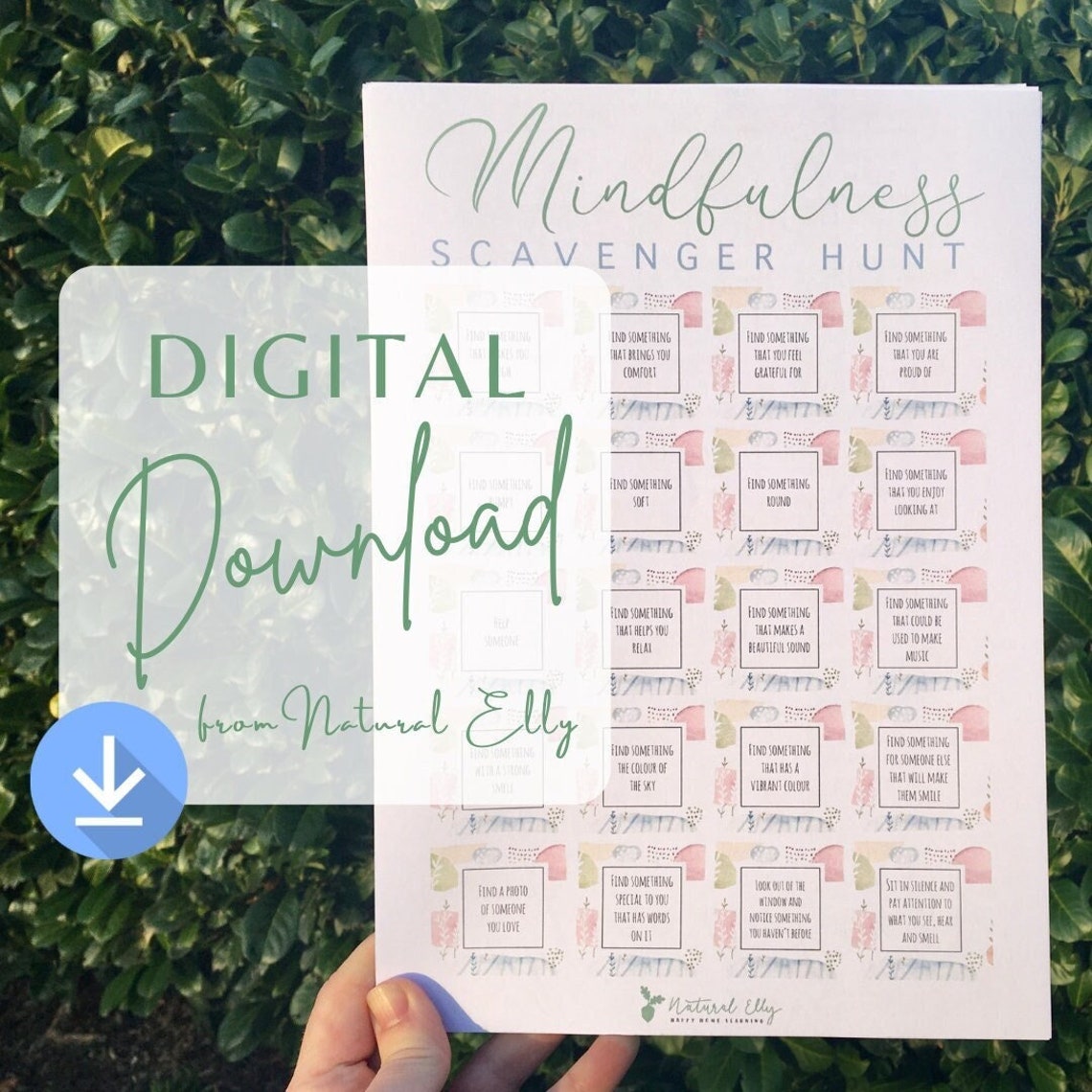 Mindfulness Scavenger Hunt Printable DIGITAL DOWNLOAD | 4 PDF Files ...