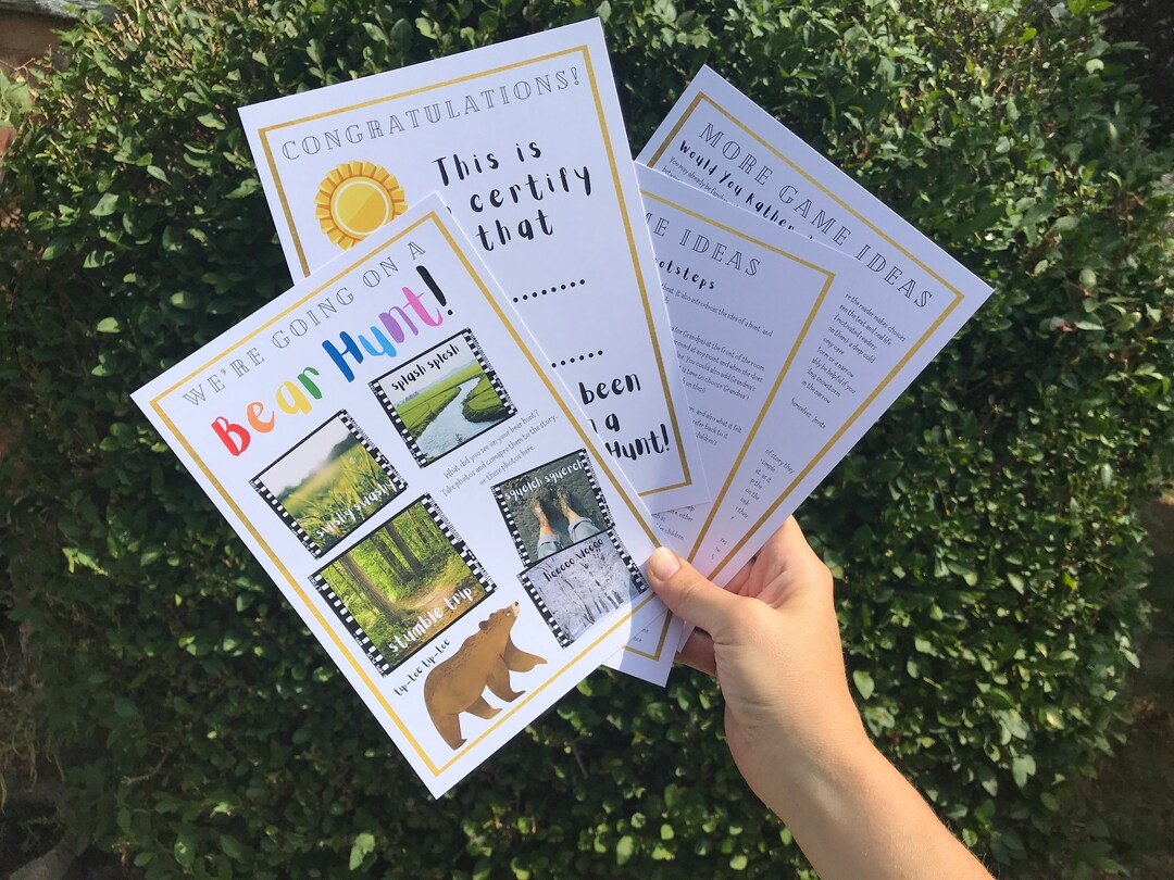We’re Going on A Bear Hunt Activity Cards With Game Ideas, Photo ...