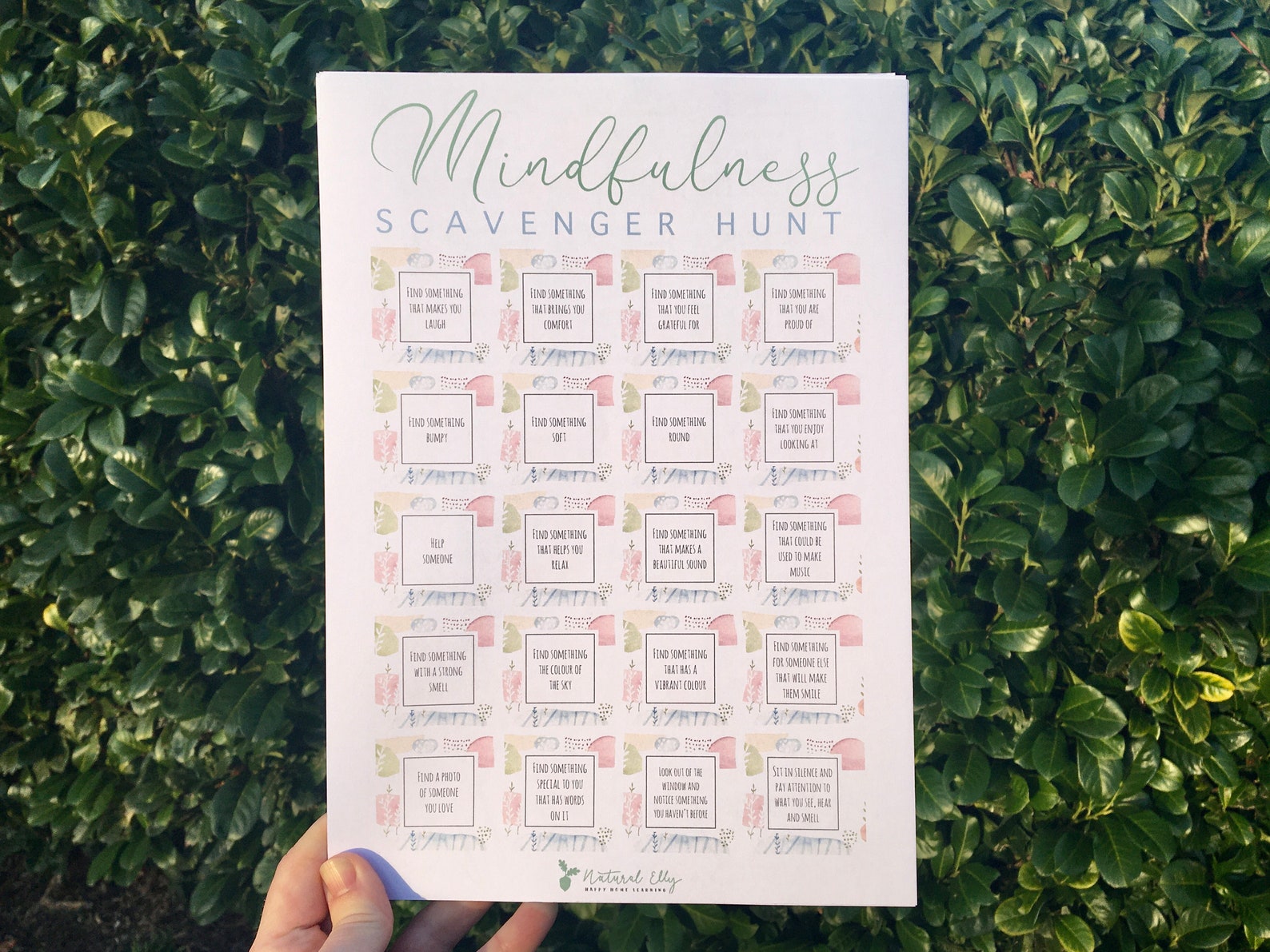 Mindfulness Scavenger Hunt Printable DIGITAL DOWNLOAD 4 PDF Files. Make ...