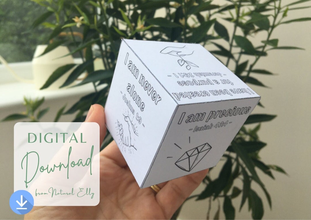 Cut and Colour Your Own Bible Scripture Affirmation Cube Printable ...