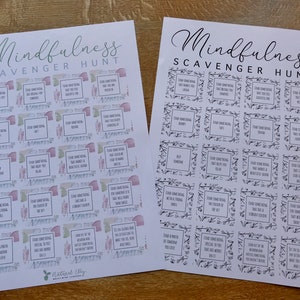 Mindfulness Scavenger Hunt Printable DIGITAL DOWNLOAD | 4 PDF Files ...