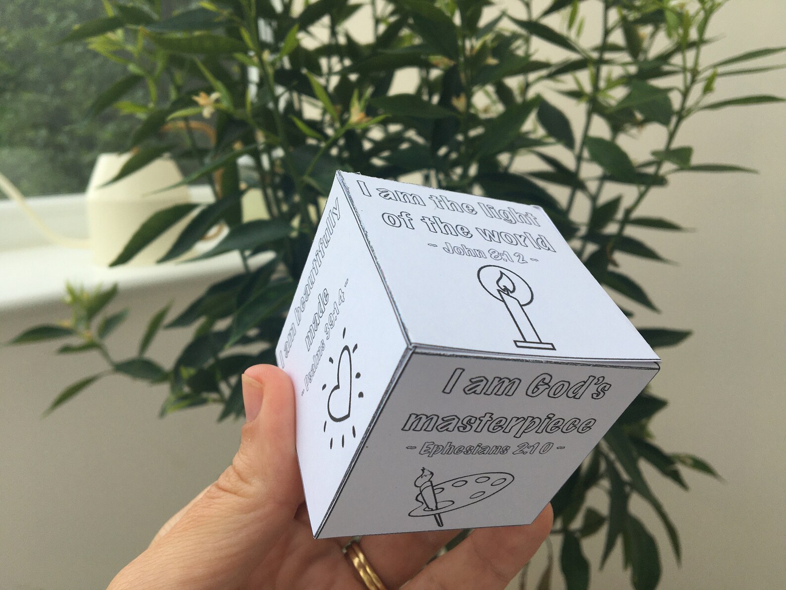 Cut and Colour Your Own Bible Scripture Affirmation Cube Printable ...