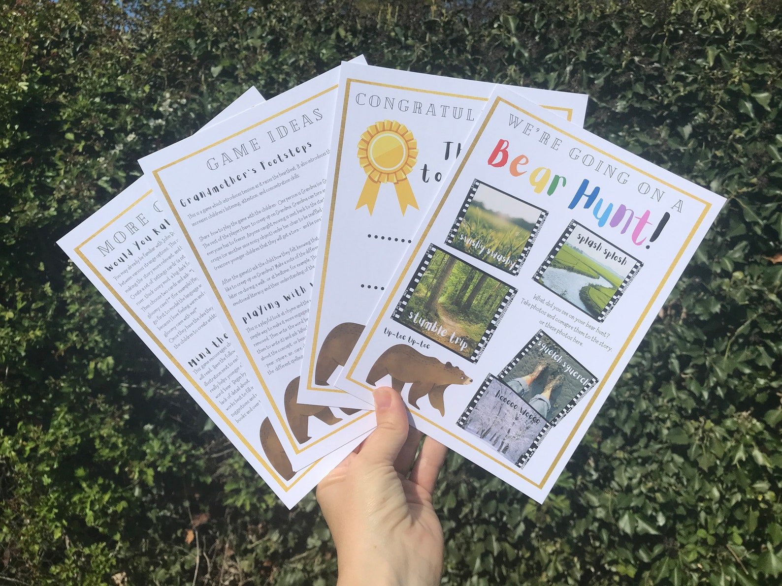 Printable ‘we’re Going on A Bear Hunt’ Activity Sheets With Game Ideas ...