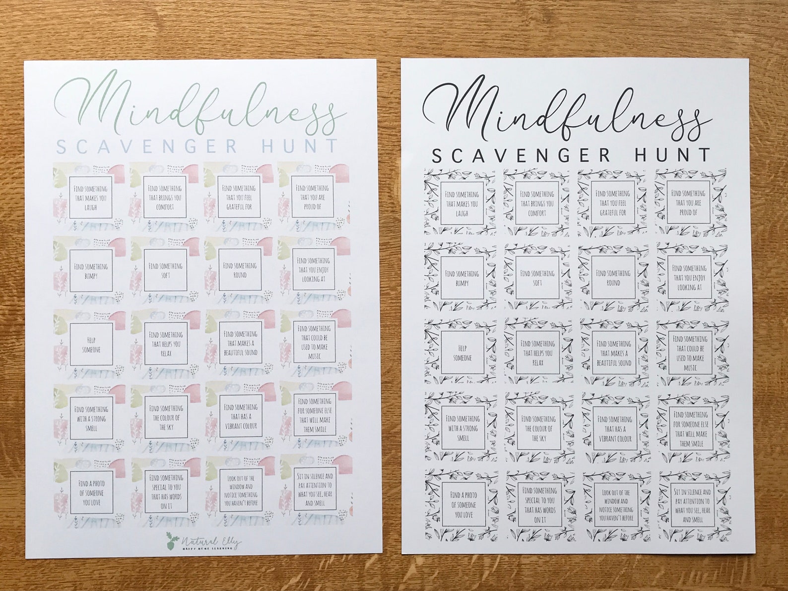 Mindfulness Scavenger Hunt Printable DIGITAL DOWNLOAD | 4 PDF Files ...