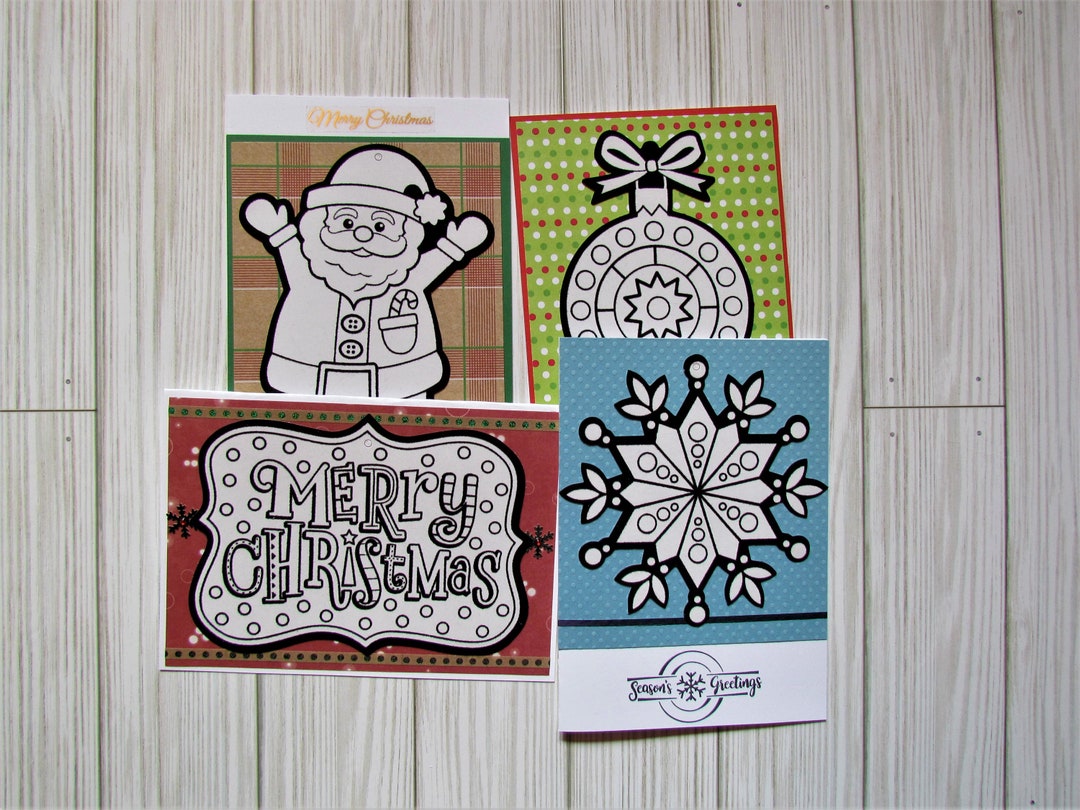 Color You Own Christmas Greeting Card Set of 4 - Etsy
