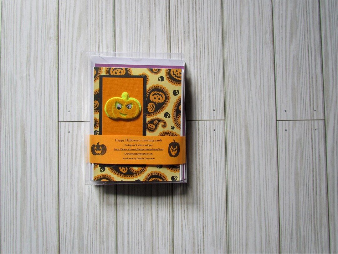 Happy Halloween Box of 4 Greeting Cards - Etsy