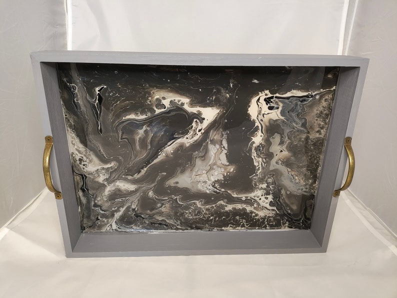 Large Poured Paint and Epoxy Serving Tray/charcuterie Boards ...