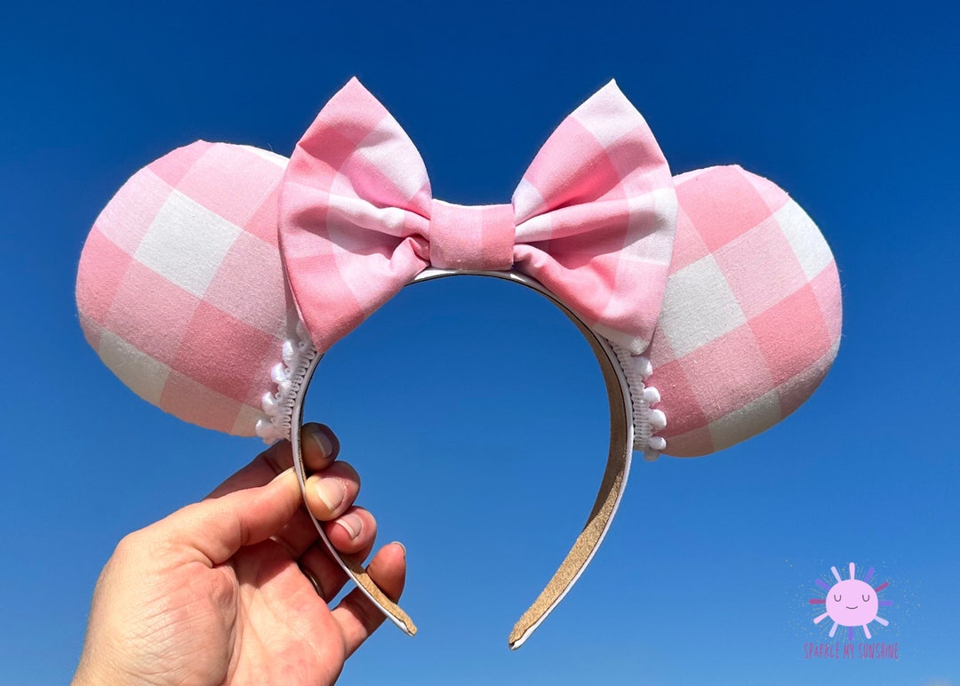Pink Plaid Spring Disney Ears, Gingham Summer Mickey Ears, Barbie ...