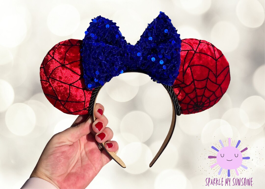 Spiderman Costume Marvel Disney Ears | Red Velvet Avengers Mickey Ears ...