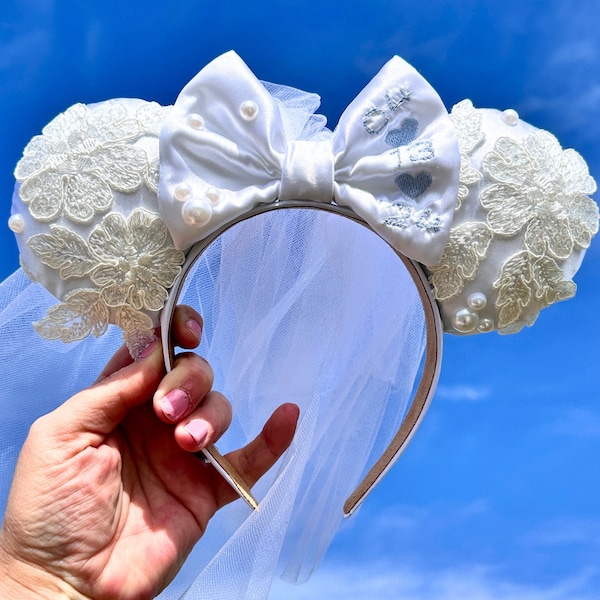 Custom Minnie Wedding Ears - Etsy