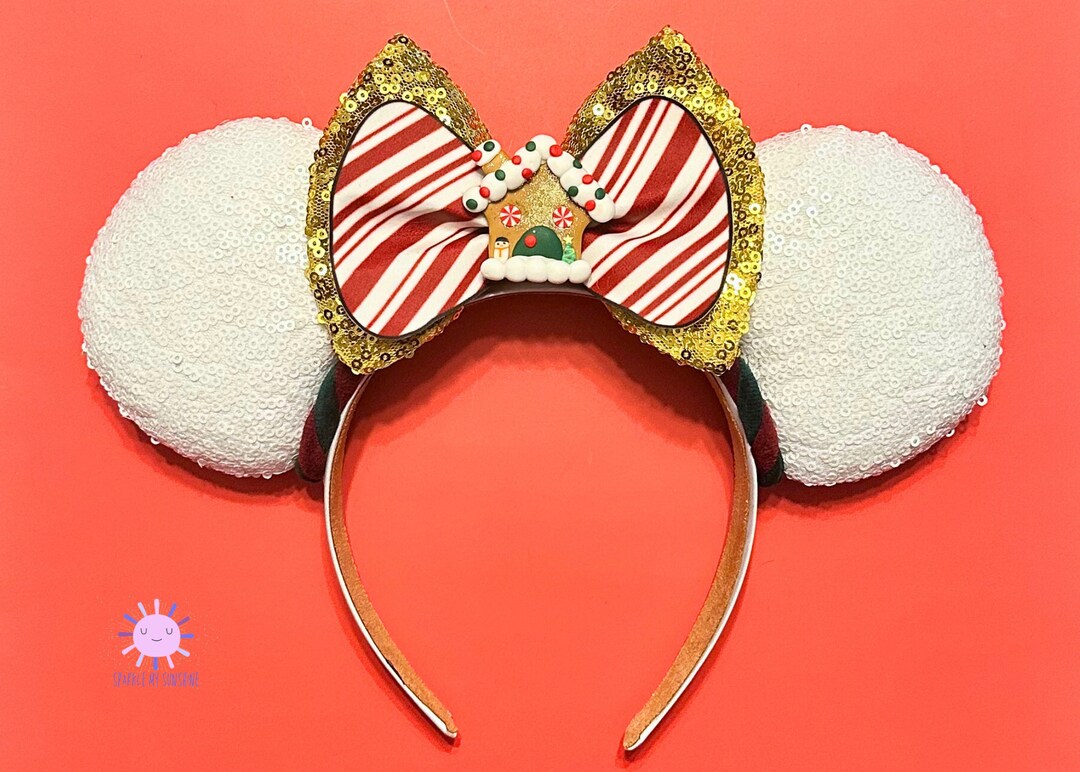 Gingerbread House Disney Christmas Mickey Mouse Ears Headband - Etsy