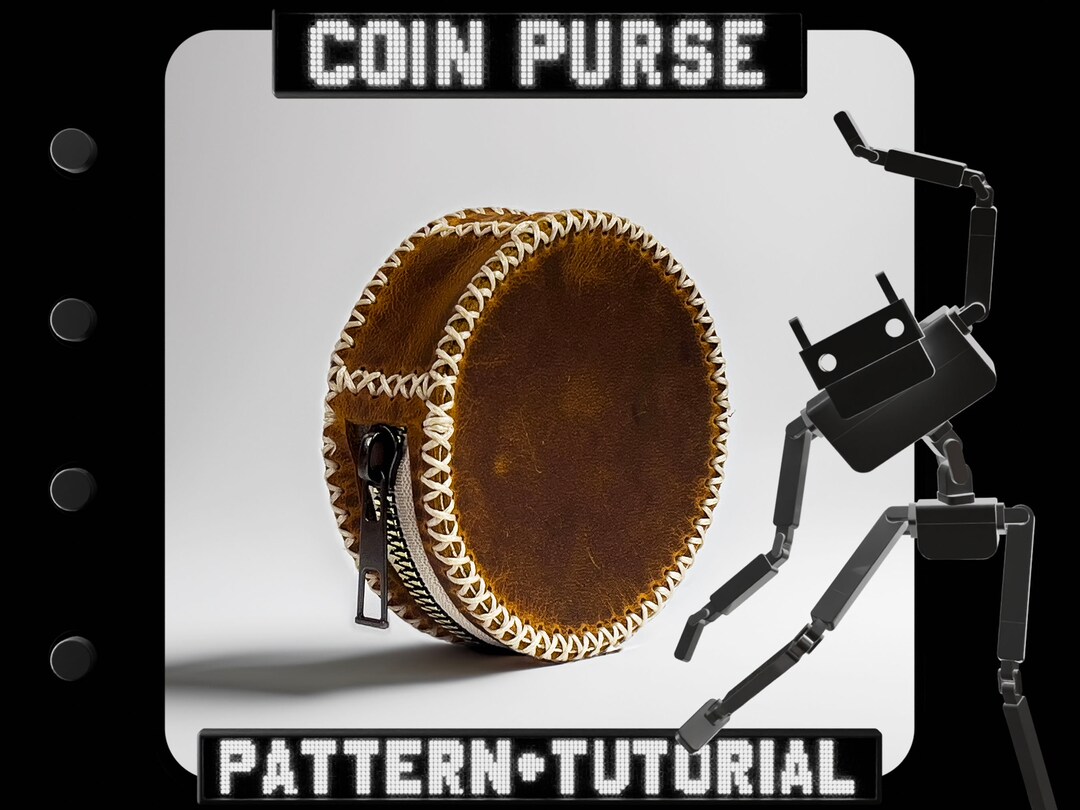 Circle Coin Purse Leather Pattern | PDF Download | Cable Pouch Leather ...