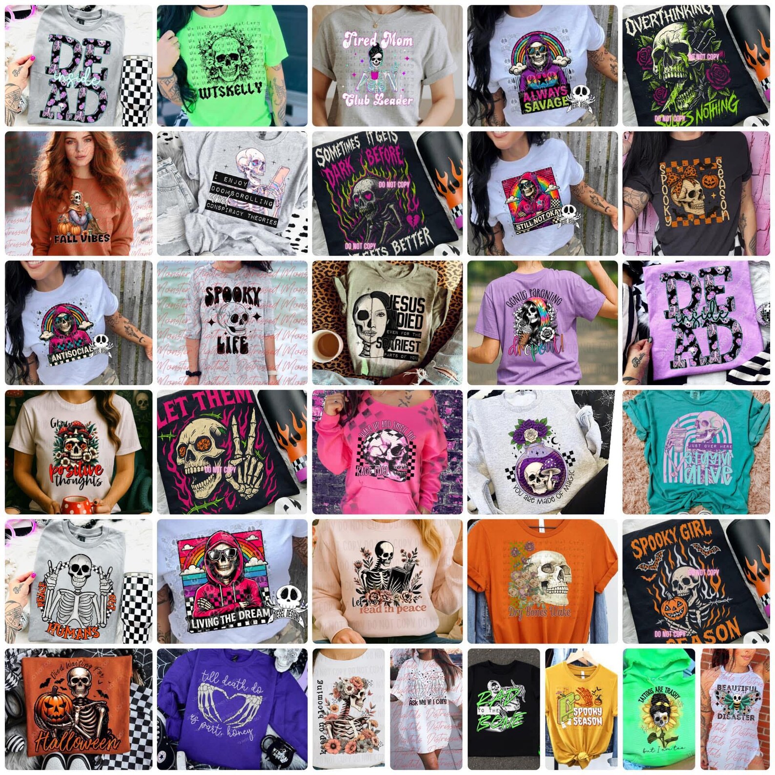 Skellies Collab Digital File Bundle: PNG Sublimation Designs (digital ...