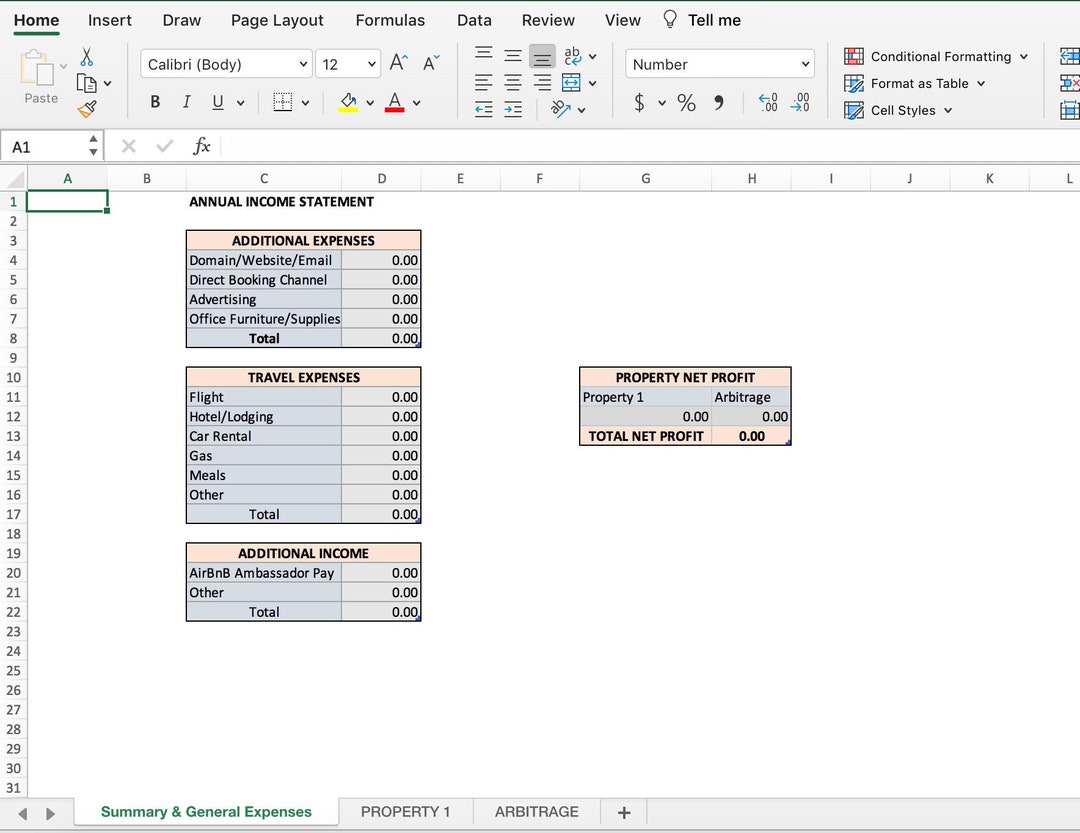Short Term Rental Income & Expense Tracker - Monthly/annual Expenses ...