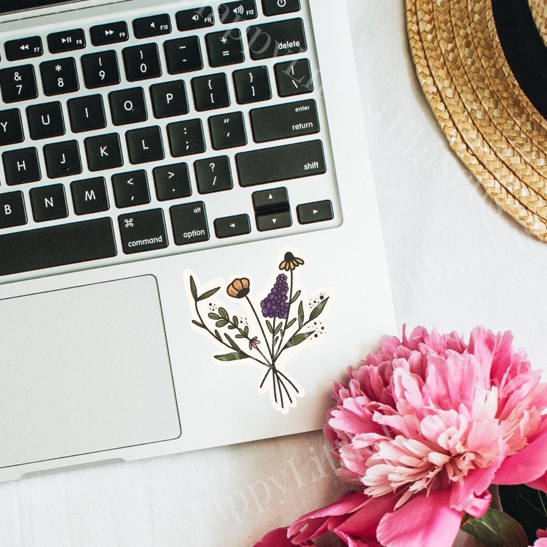 Wildflower Bouquet Sticker Daisy Flower Lupine Flower Yellow Coneflower ...