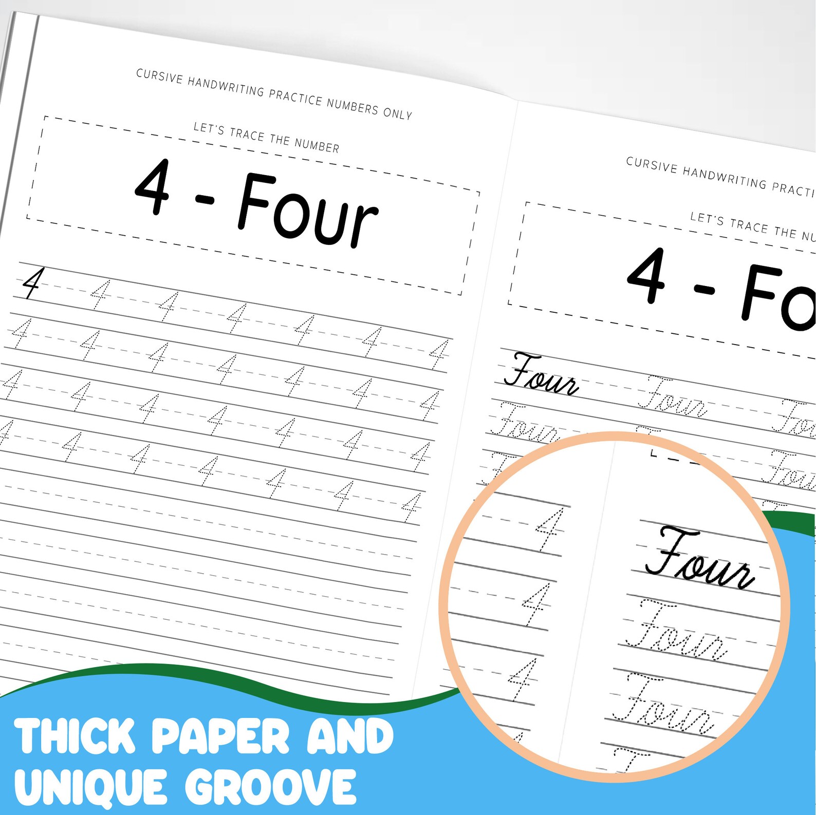 Printable Cursive Handwriting Worksheets - Numbers Focused - Etsy